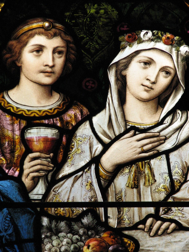 The Newlyweds - Fine Art Canvas Print of Stained Glass Window, Church ...