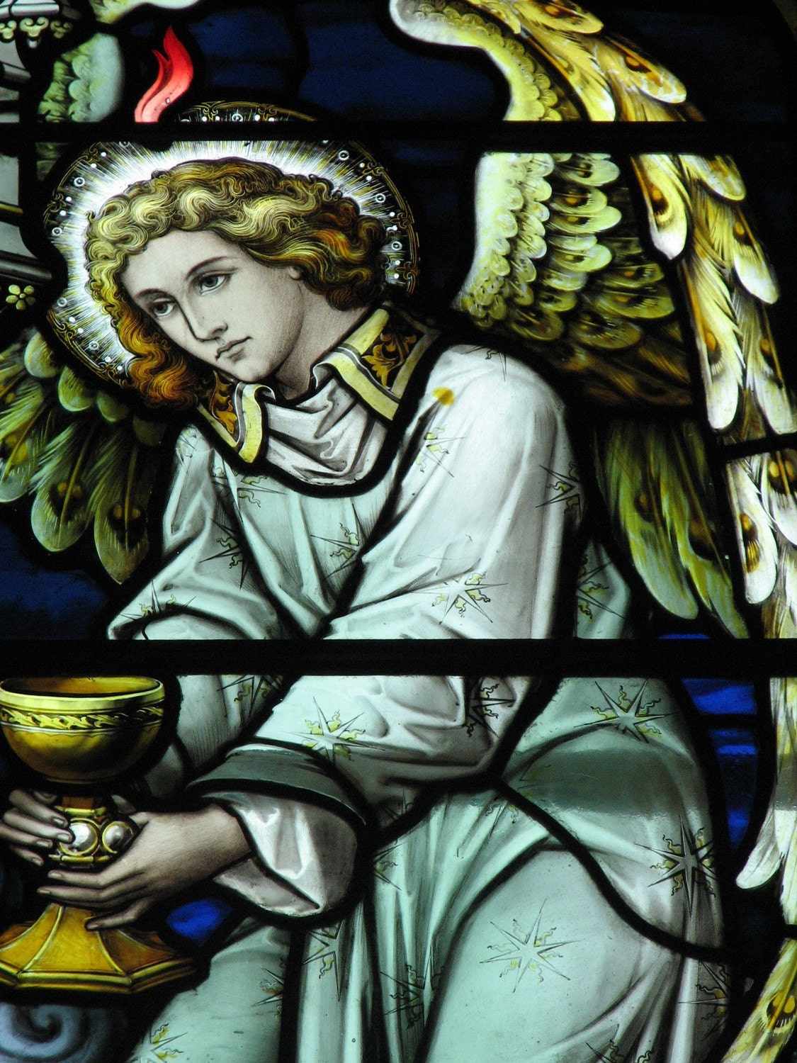 Holy Grail Angel - Fine Art Photo Print of Stained Glass Window ...