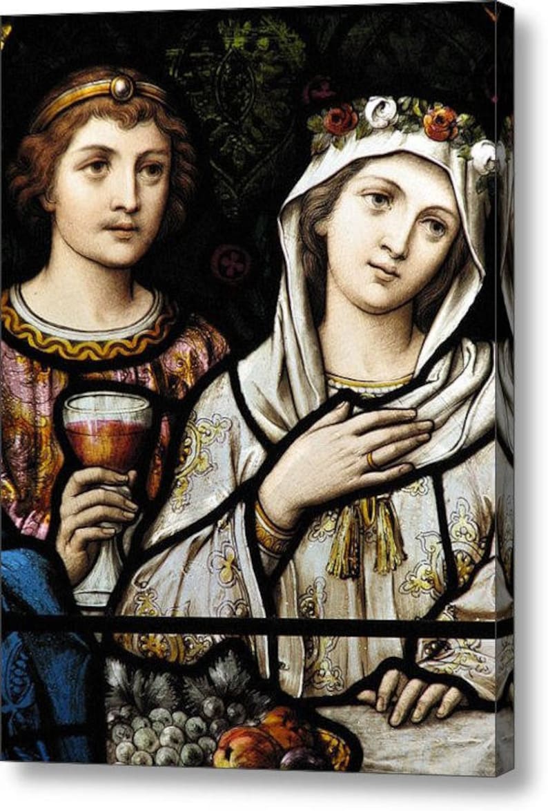 The Newlyweds - Fine Art Canvas Print of Stained Glass Window, Church ...