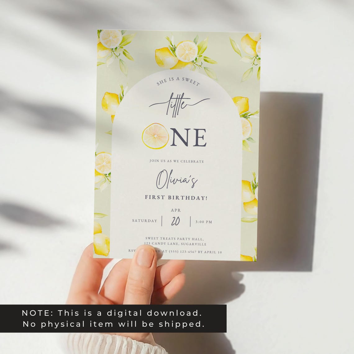 Sweet One Birthday Invitation Main Squeeze Lemon Birthday Invite 1st ...