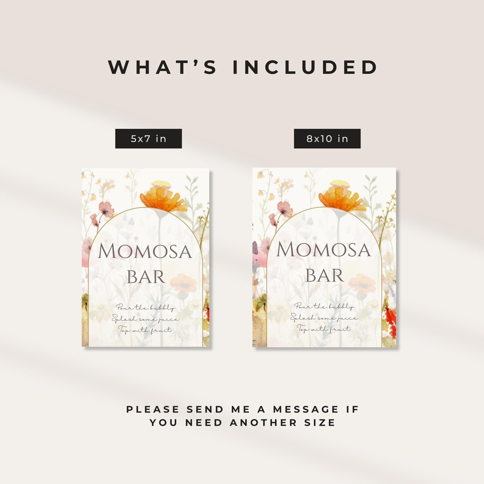 Momosa Bar Sign Baby in Bloom Baby Shower Mimosa Bar Wildflower Spring ...