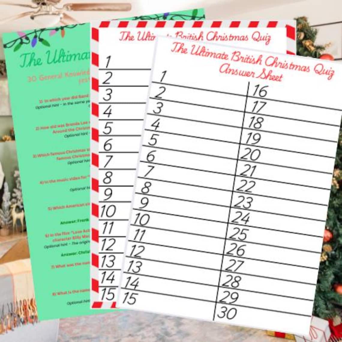 The Ultimate British Christmas Quiz 30 General Knowledge Christmas Quiz ...