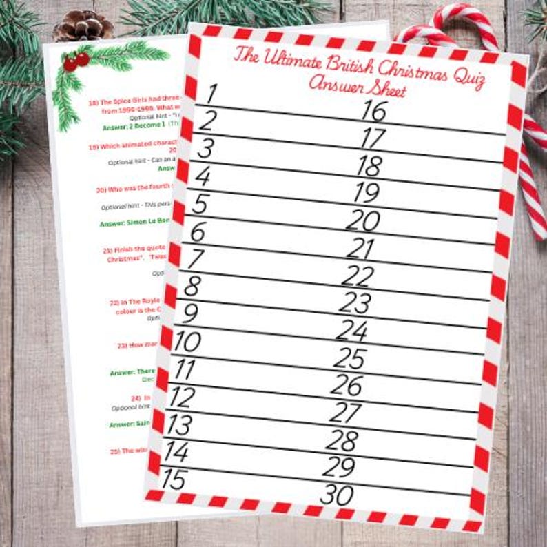 The Ultimate British Christmas Quiz 30 General Knowledge Christmas Quiz ...