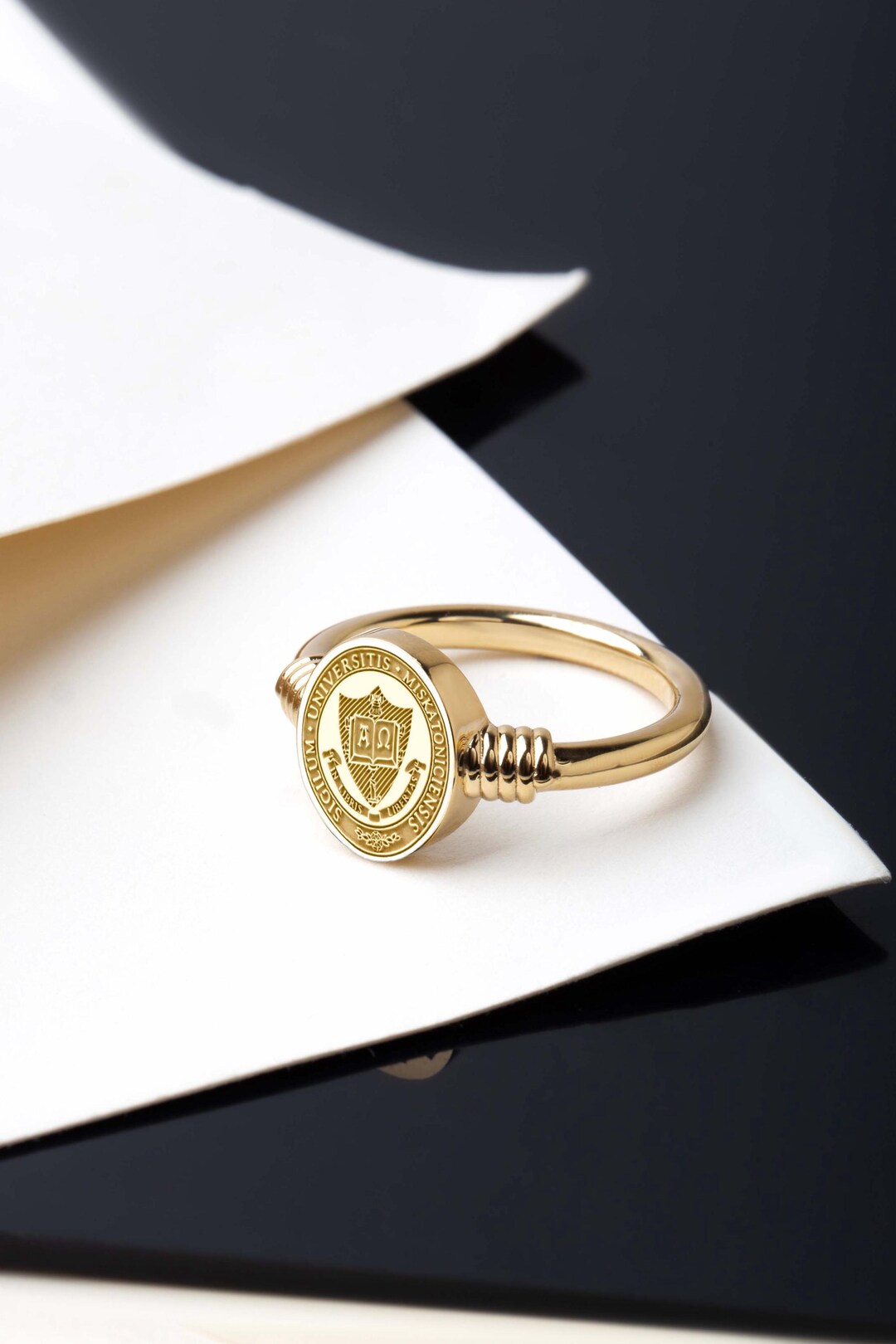 Sterling Silver School Emblem Signet Ring: Graduation Jewelry - Etsy Canada