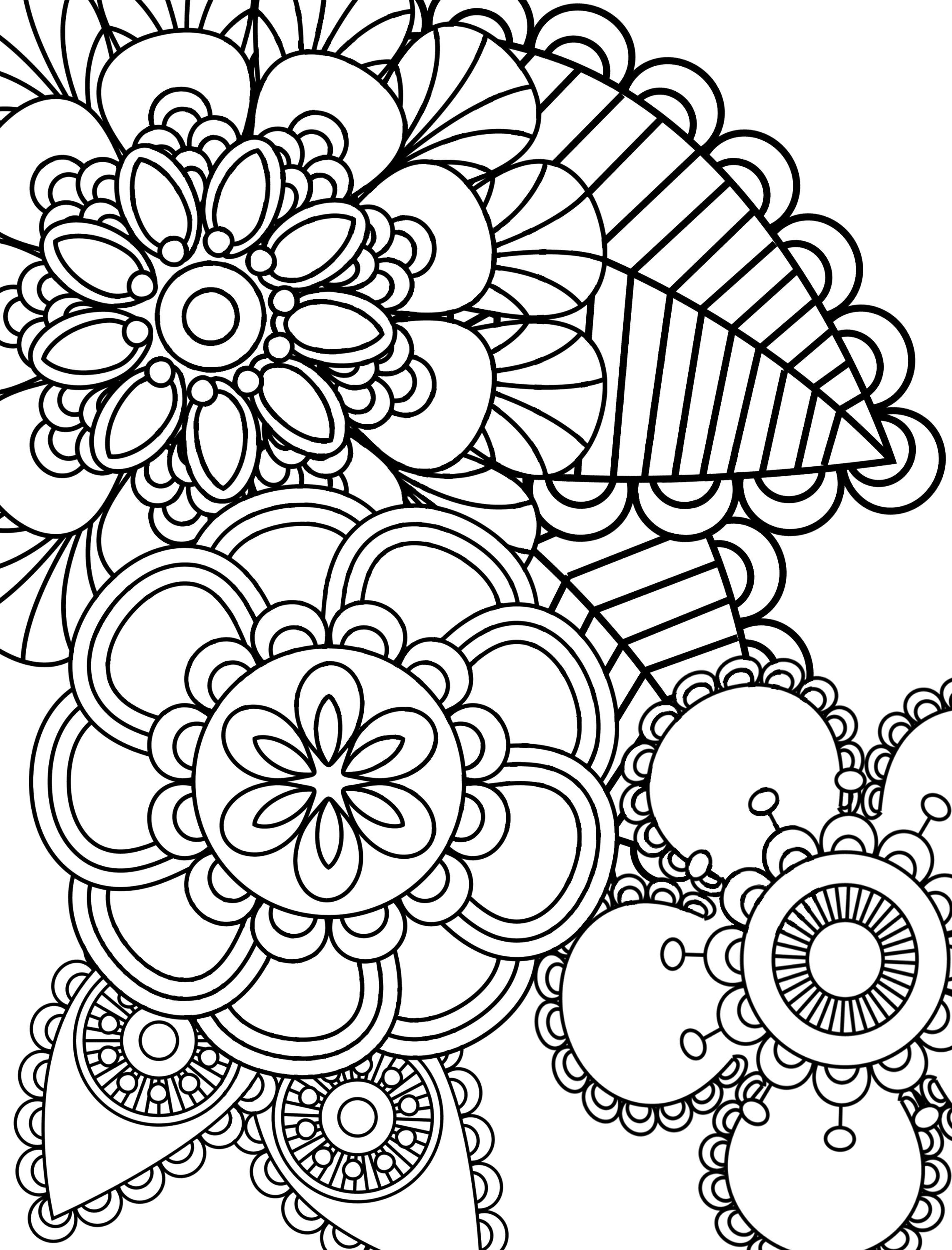 Flower Pattern Printable Coloring Page for Adults and Children - Etsy