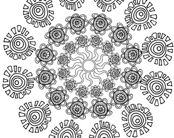 Floral Heart Mandala Printable Coloring Page for Adults and Children - Etsy