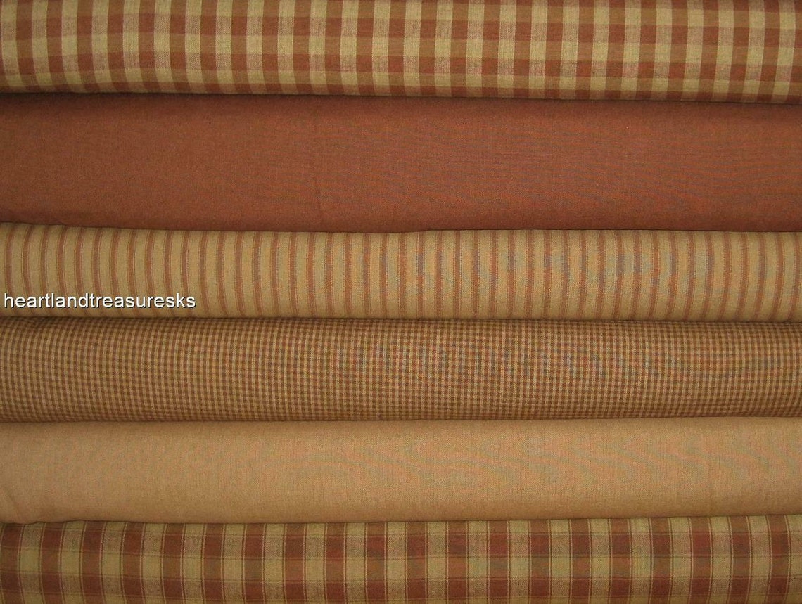 Brown Homespun Fabric Bundle, Dunroven House, 6 One-yard Cuts - Etsy