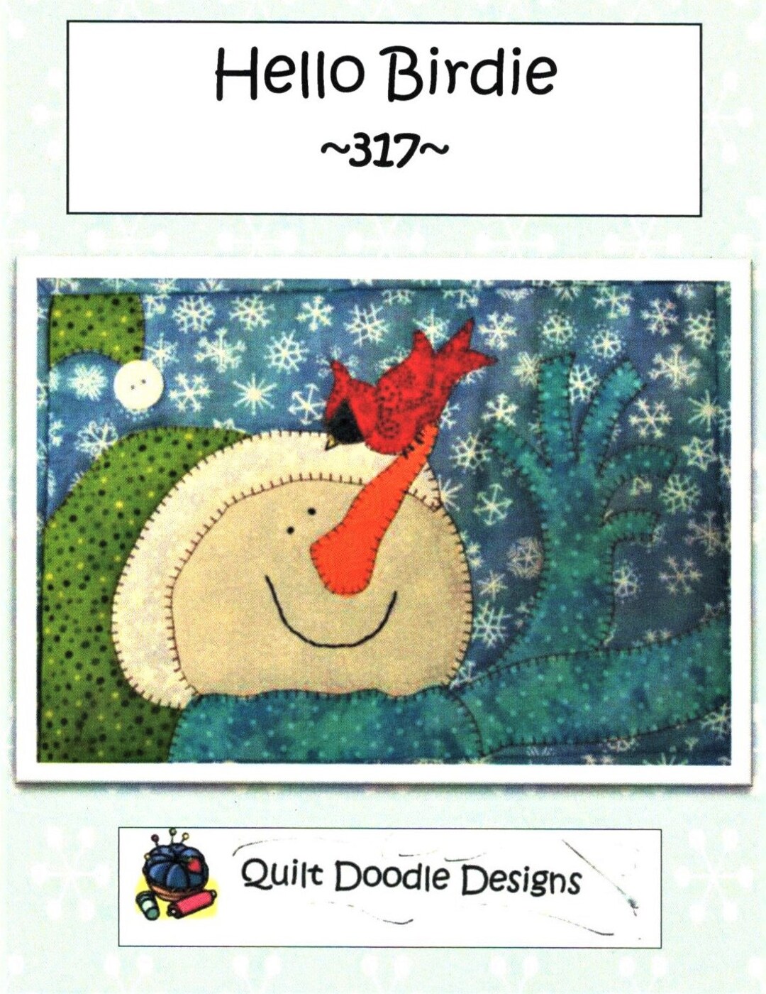 Hello Birdie Snowman Mug Rug Kitchen Dish Towel Sewing Applique Quilt ...