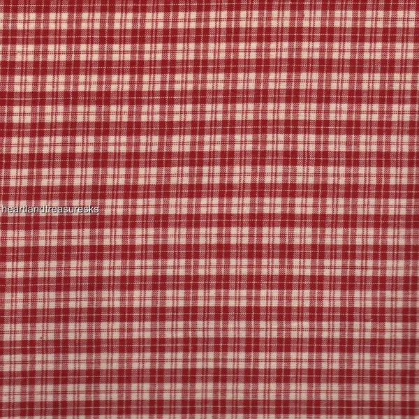 Red Plaid Fabric - Etsy