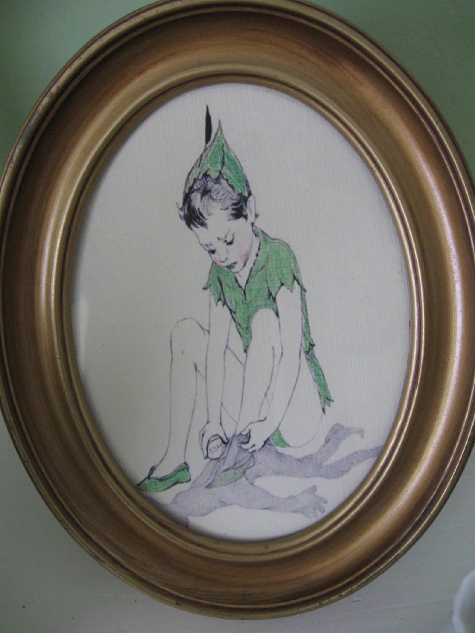 Vintage Peter Pan Framed Illustration | Etsy