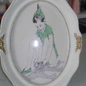 Vintage Peter Pan Framed Illustration | Etsy