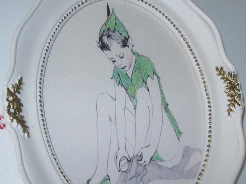 Vintage Peter Pan Framed Illustration | Etsy