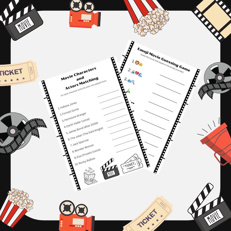 Movie Night Games: Printable Party Pack for Film Lovers – Fun ...