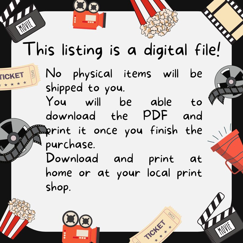 Movie Night Games: Printable Party Pack for Film Lovers – Fun ...