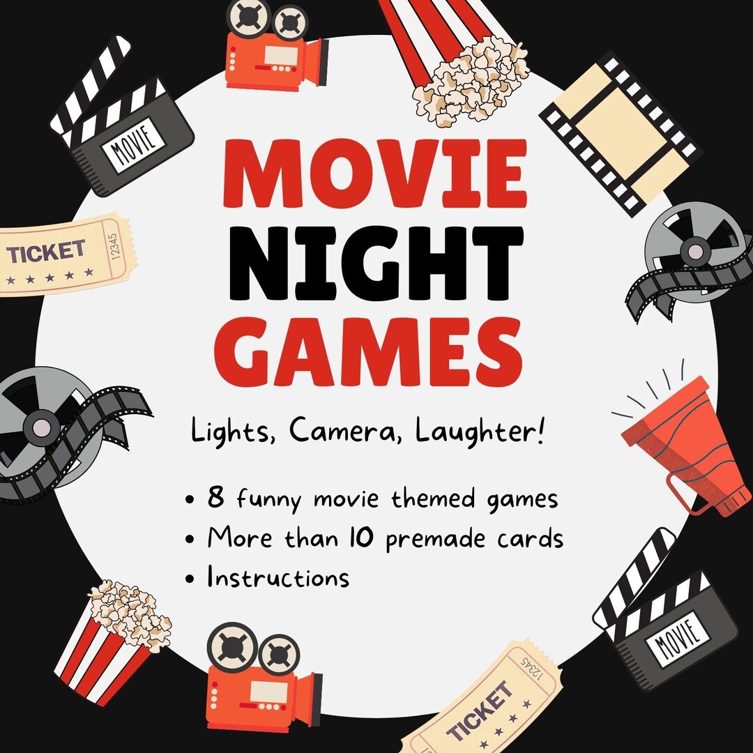Movie Night Games: Printable Party Pack for Film Lovers – Fun ...