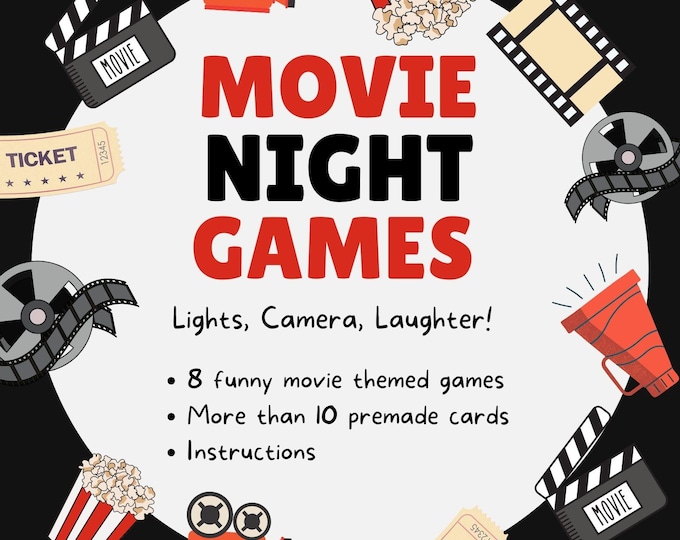 Movie Night Games: Printable Party Pack for Film Lovers – Fun ...