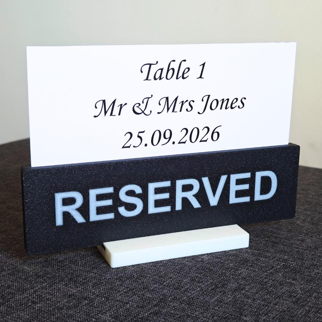 Customizable Reserved Table Sign With Insert Slot – Personalized With ...