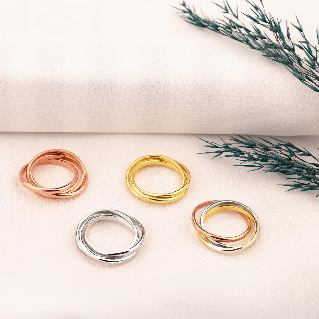 Interlocking Fidget Rings | Interlocking Spinner Rings, Ring for Women ...