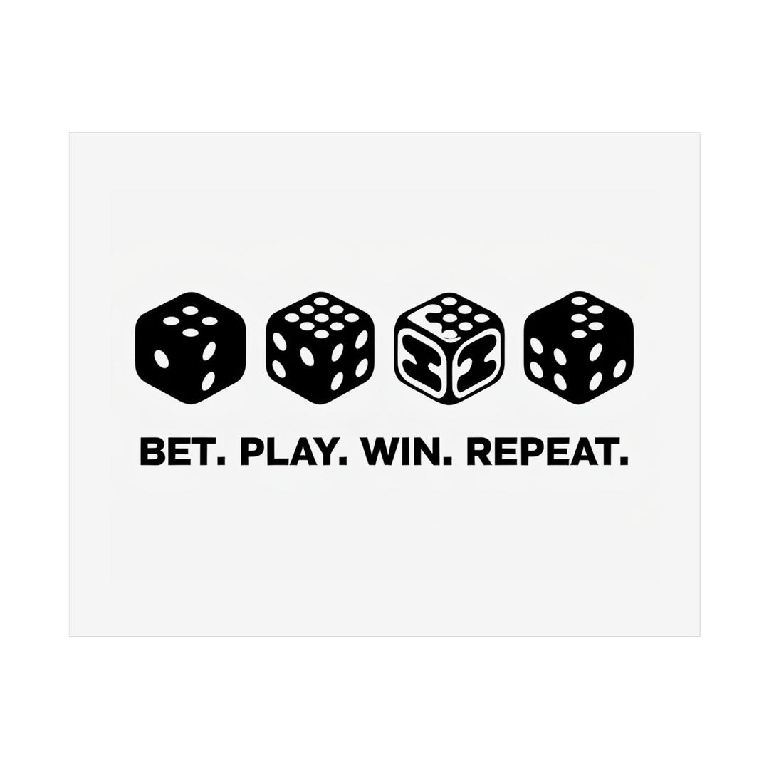 Gamer's Wall Art - Unframed Poster, Bet Play Win Repeat, Home Decor ...