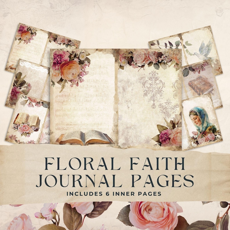 Faith Junk Journal Pages, Bible Journaling, Digital Paper, Printable ...