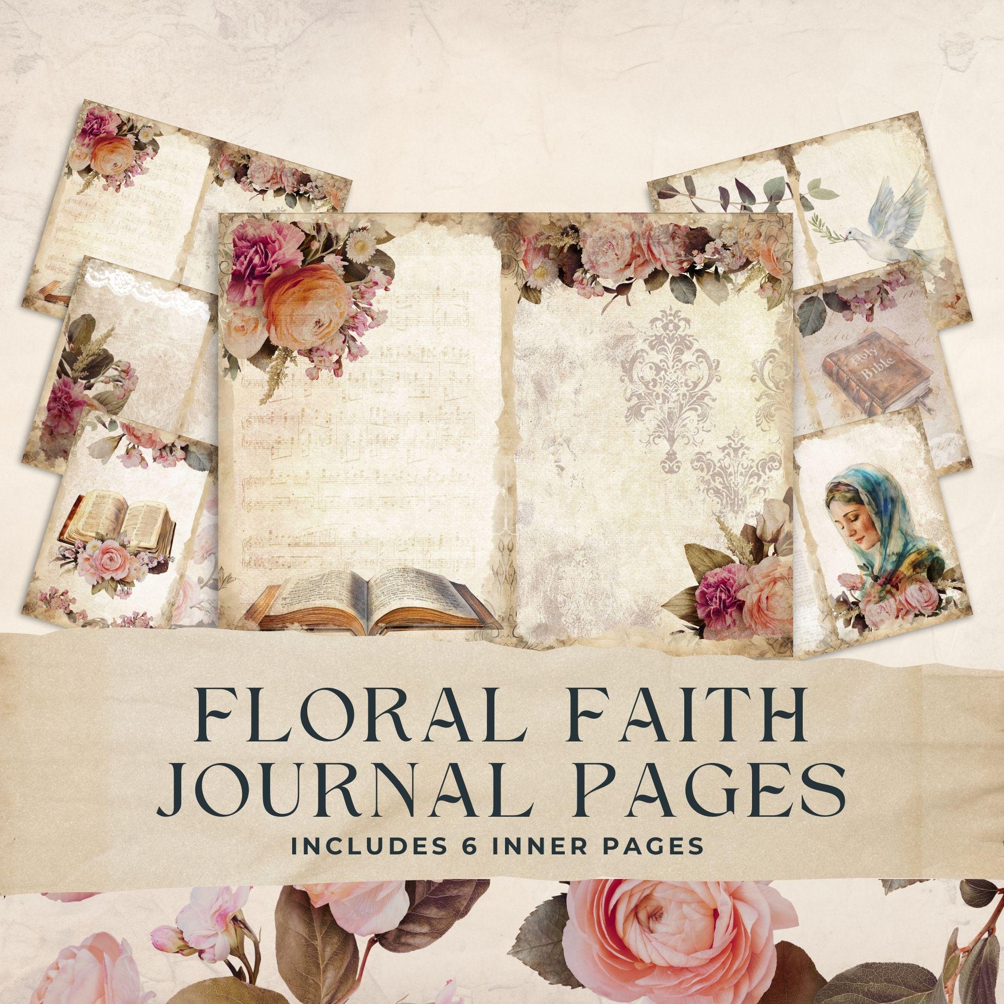 Printable Scripture KJV Junk Journal Kit, Floral Faith, Bible Study ...