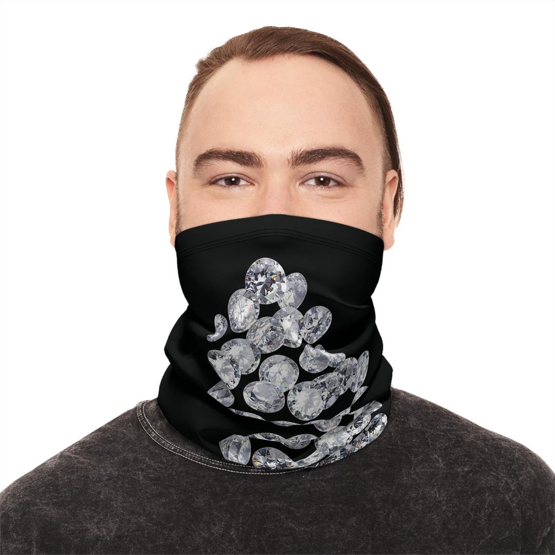 Neck Gaiter, Diamond Pattern Neck Scarf, Winter Face Covering ...