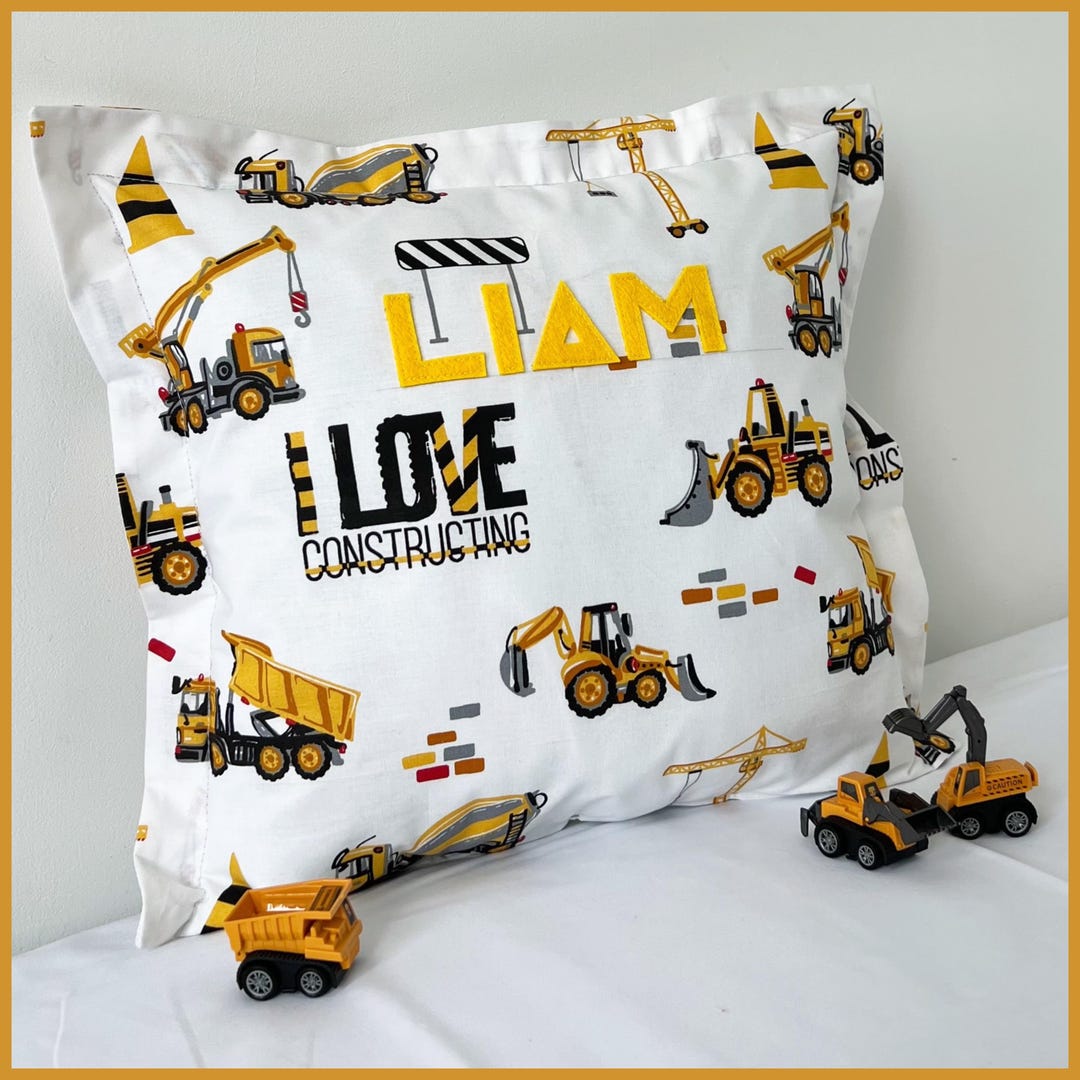 Surprise Your Little Boy Personalized Digger Trucks Pillowcase ...