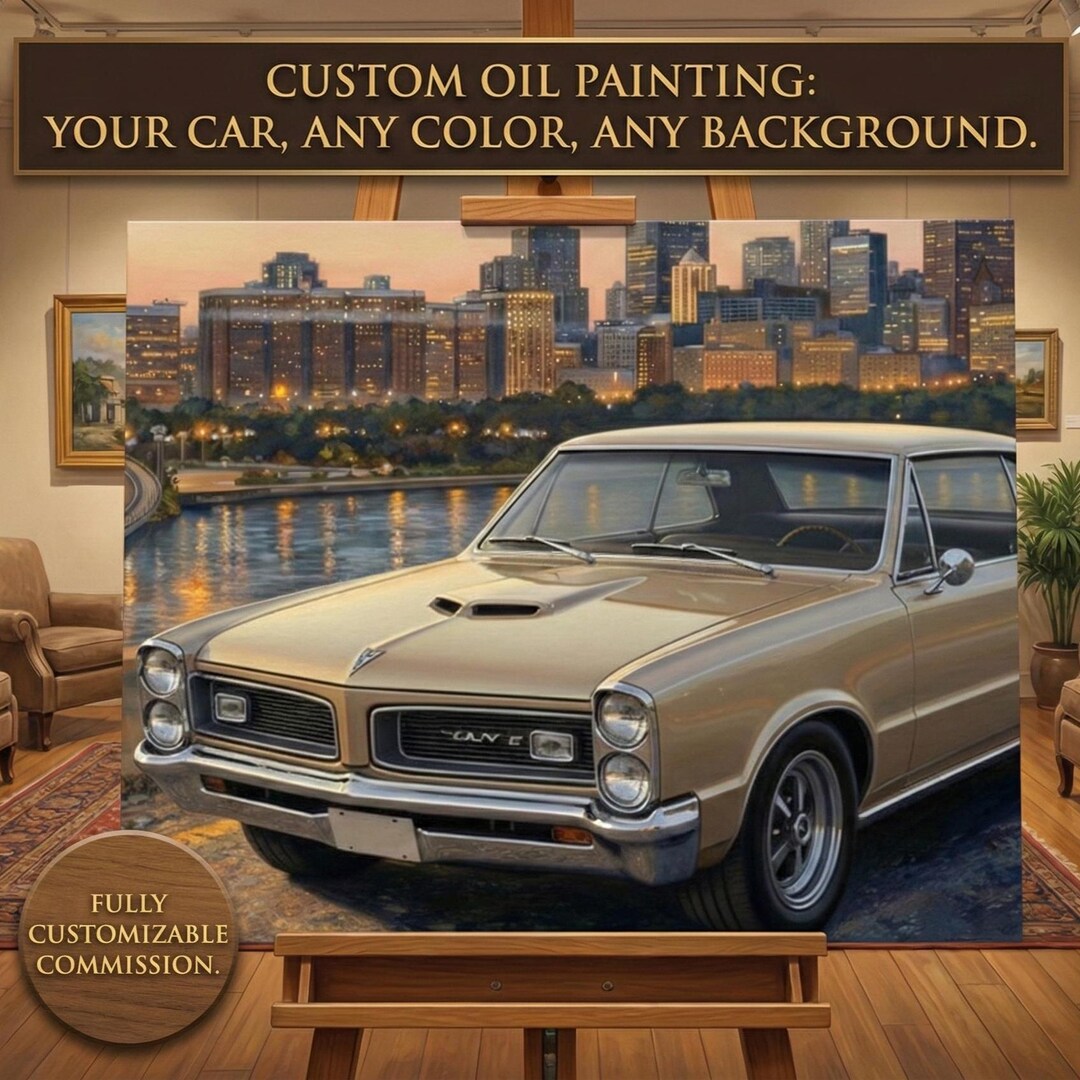 Custom 1966-1967 Pontiac GTO Oil Painting - Personalized Muscle Car Art ...