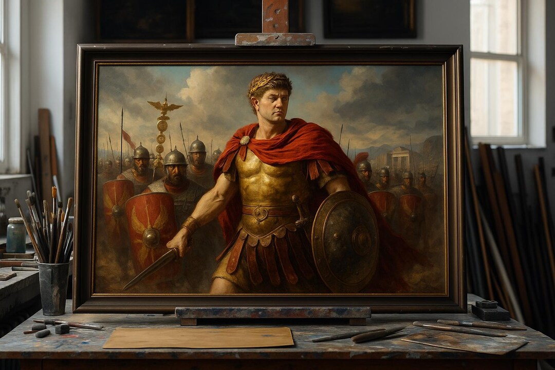 Marcus Aurelius Leading Roman Legion to Battle Original Oil Painting ...