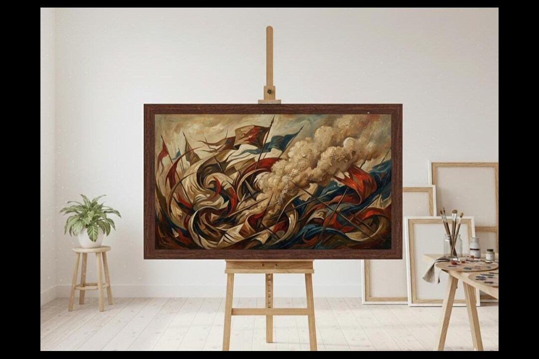 Battle of the Standard Oil Painting - Battle of Anghiari Style Art ...