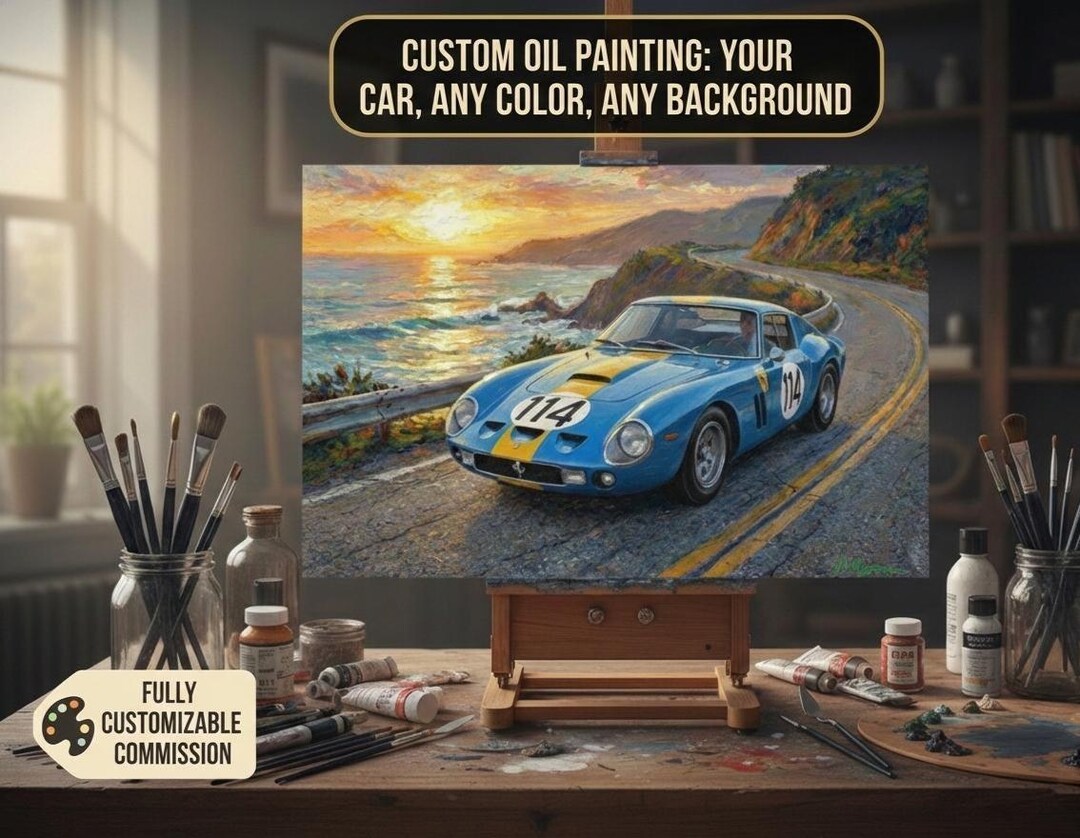 Custom Ferrari 250 GTO Oil Painting - Personalized Car Art for ...
