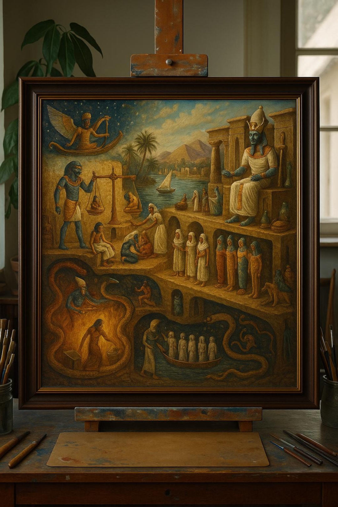 Egyptian Underworld Map – Original Oil Painting of Duat | Osiris ...
