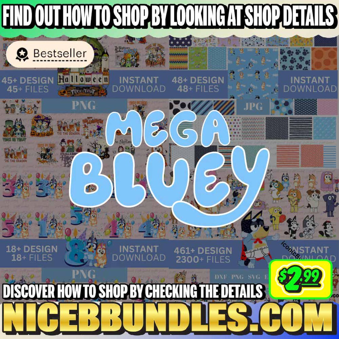 Mega Blue Dog Svg Bundle, Blue Dog Birthday Bundle Blue Dog Family Png ...