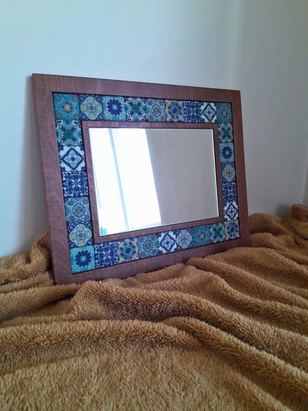 Handmade Ceramic Tile Wall Mirror: Turkish Style Decorative Accent - Etsy