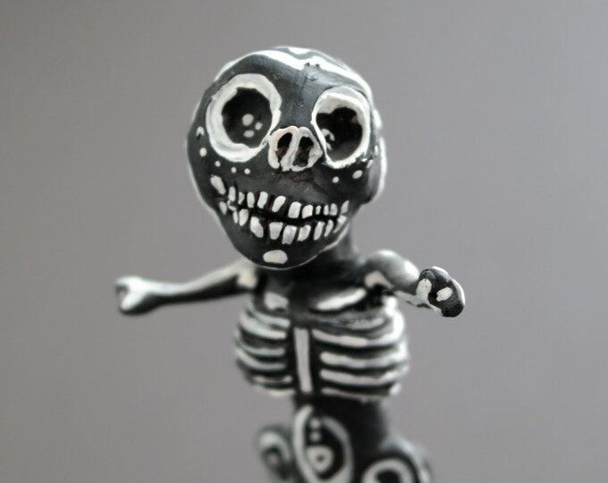 Cemetery Folk Artwork Skeleton Boy Figurine Halloween - Etsy