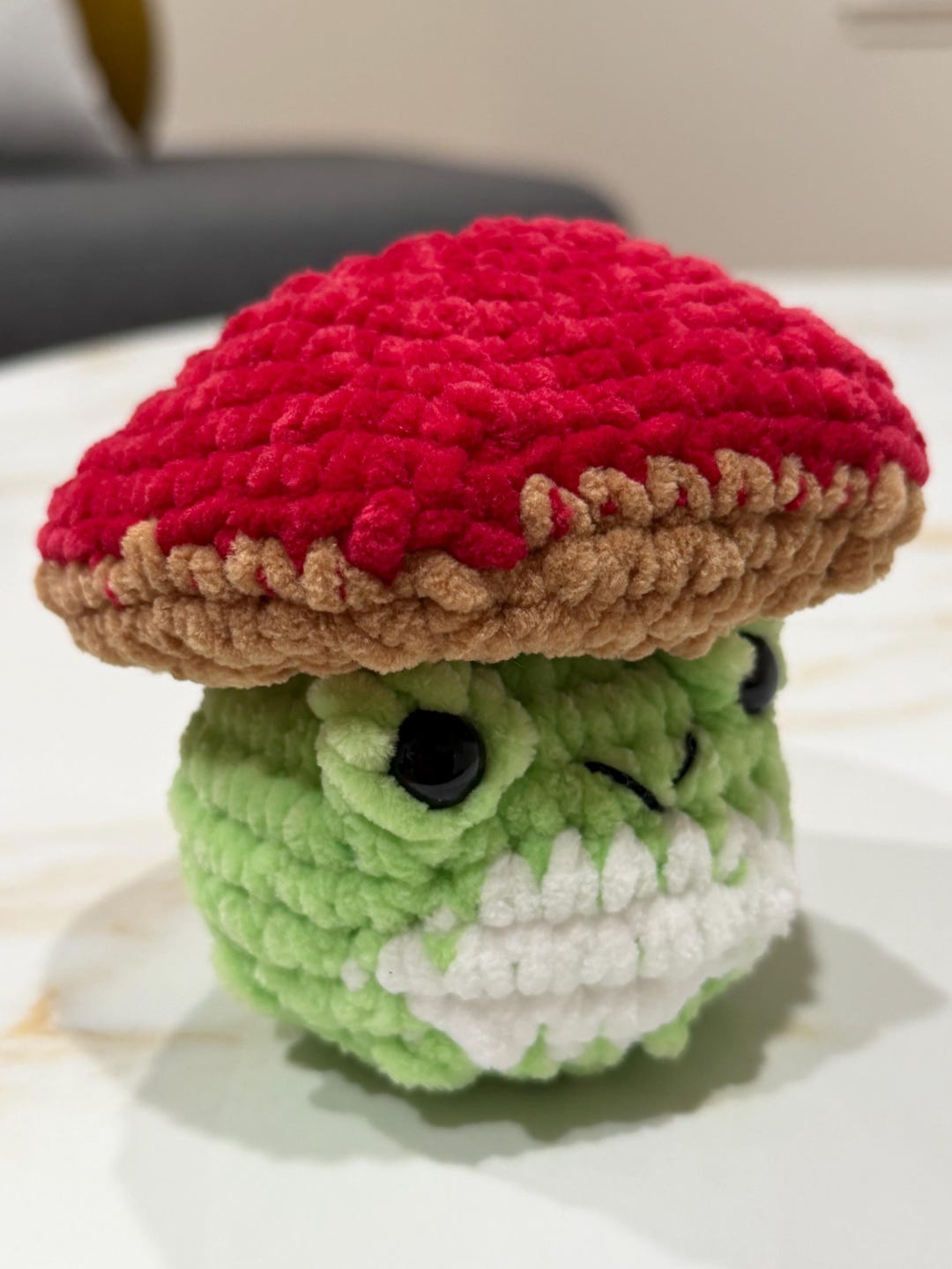 Crochet Poppable Mushroom Frog - Etsy