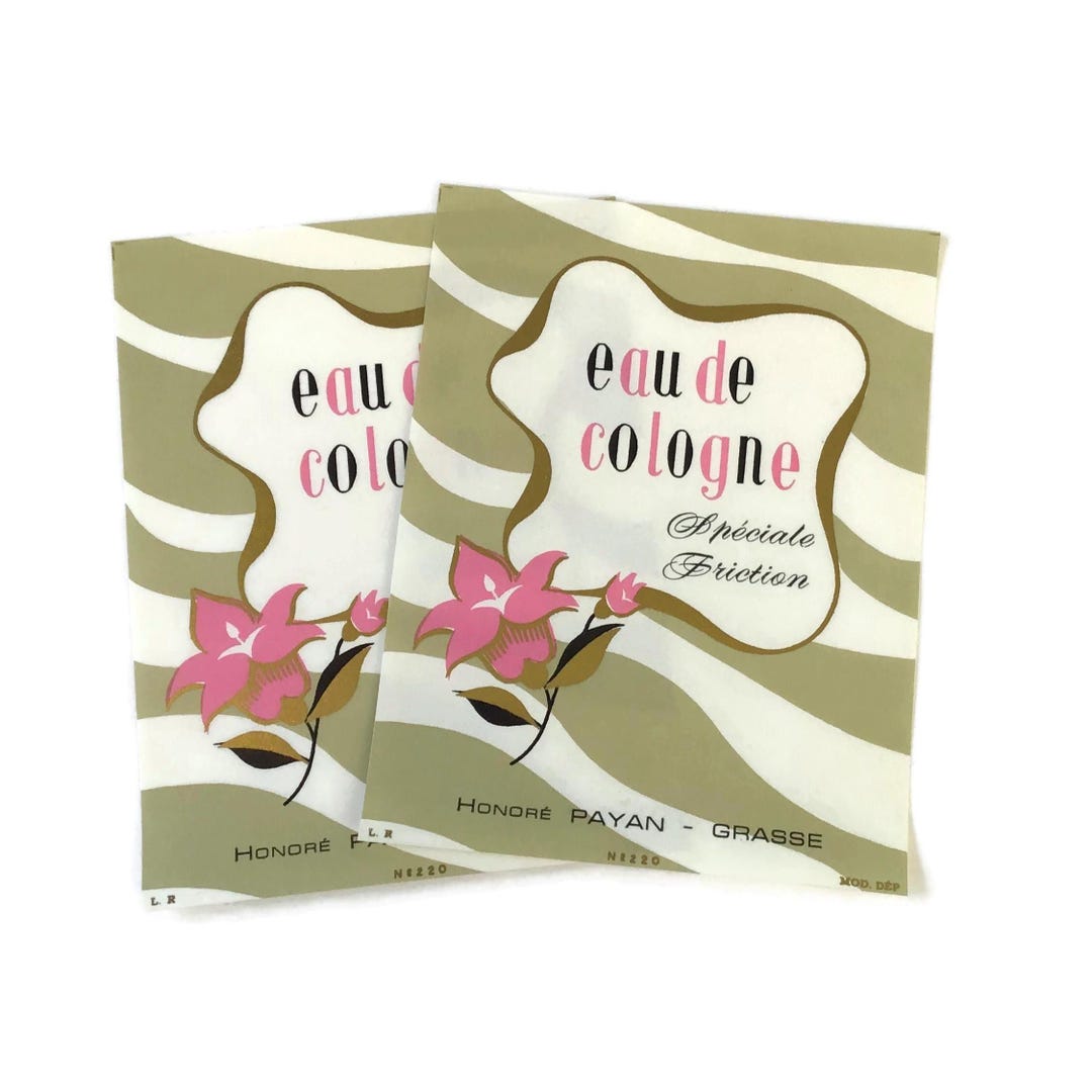 Art Deco Cologne Label Set – Honoré Payan Pink Flower Design (1–5 ...