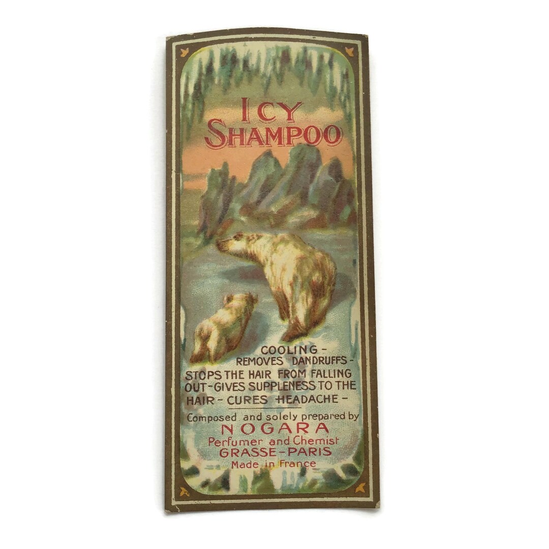 Antique French “icy Shampoo” Label – Polar Bear Art – Parfumerie Nogara ...