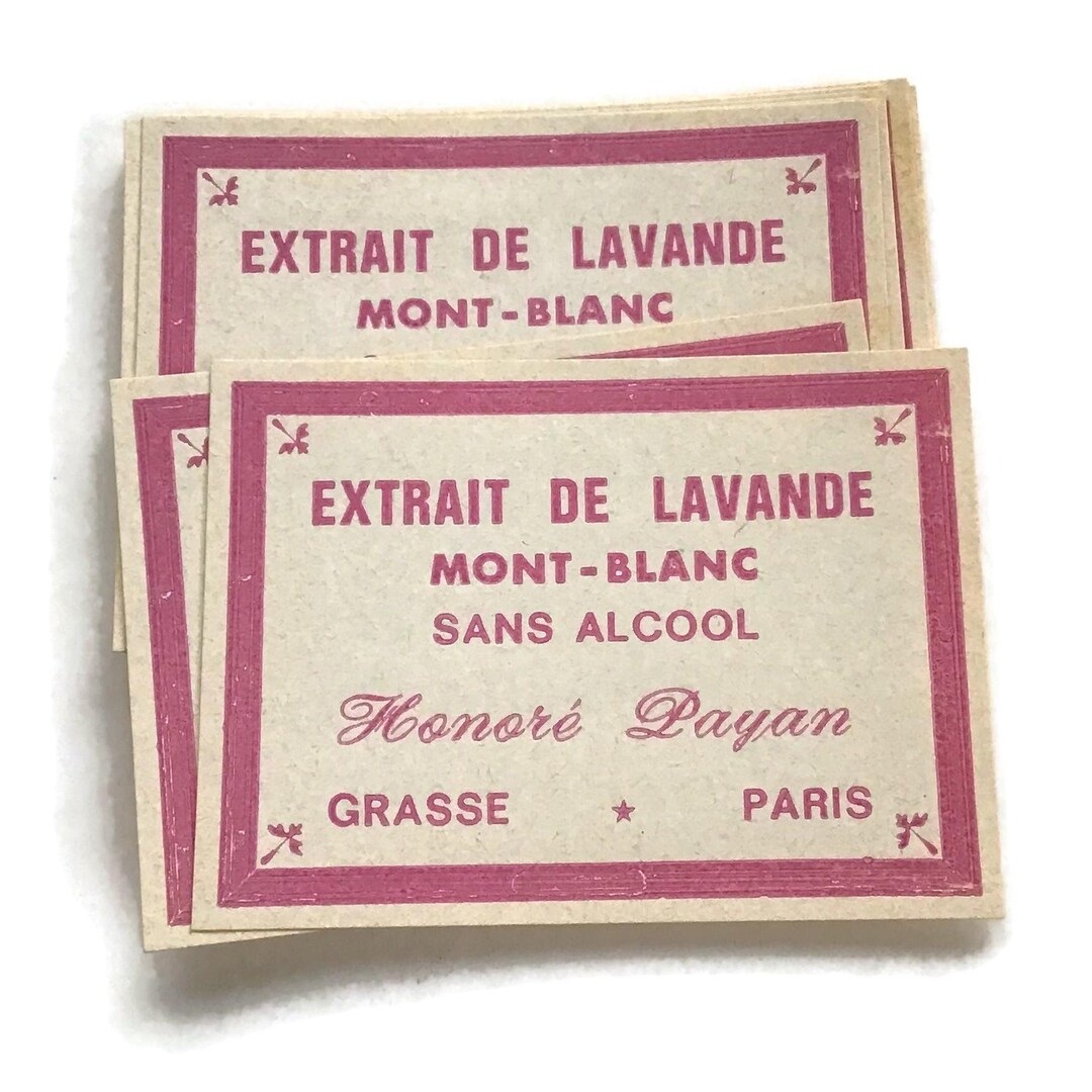 Vintage French Perfume Labels – Honoré Payan Grasse, Extrait De Lavande ...