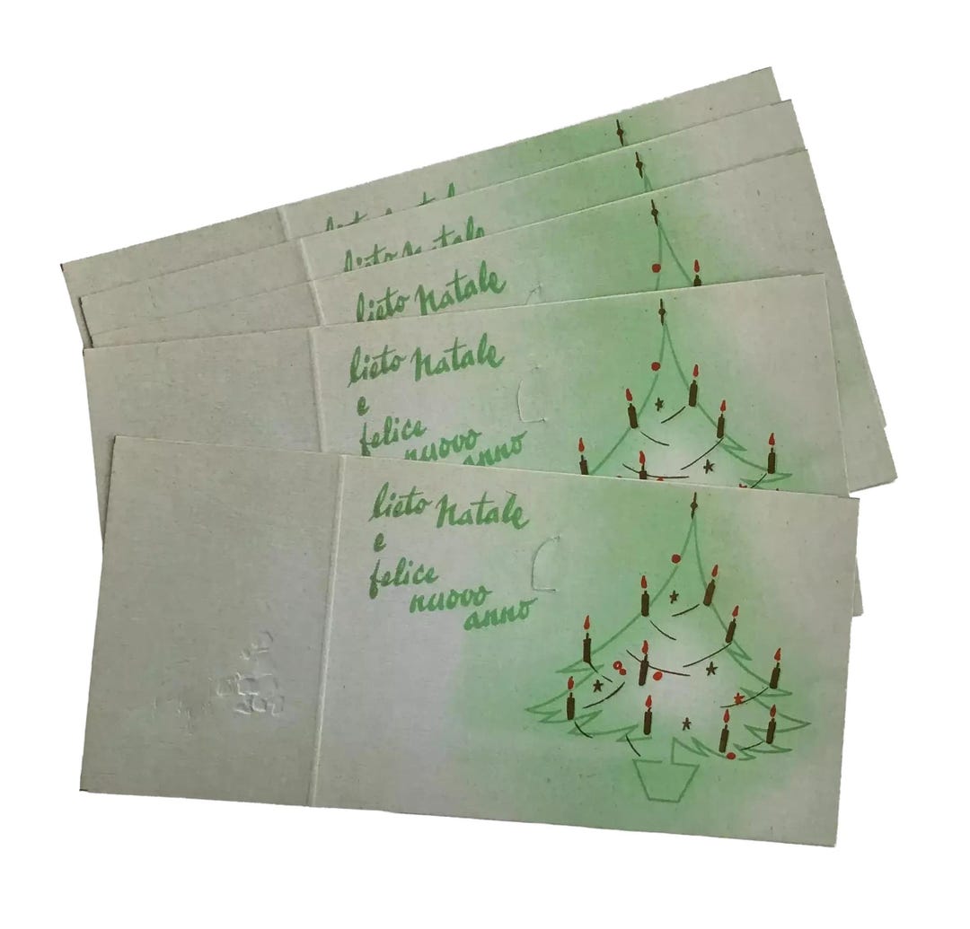 Italian Christmas Card Set: Mid-century Tree Design - Vintage 1950s - Etsy