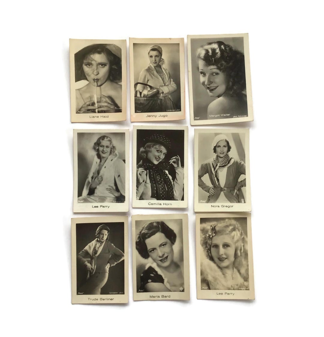 1930s Film Star Photo Cards Vintage Hollywood & European Actresses - Etsy