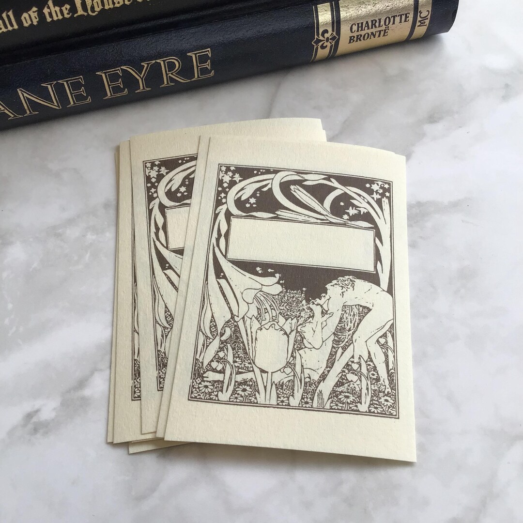 Art Nouveau Ex Libris Bookplates: Italian Tulips & Figures (1980s Set ...