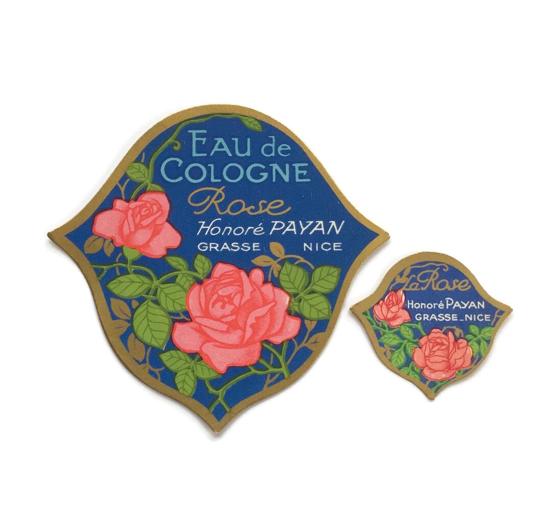 Vintage French Perfume Labels – Honoré Payan – Rose Cologne – 1920s - Etsy