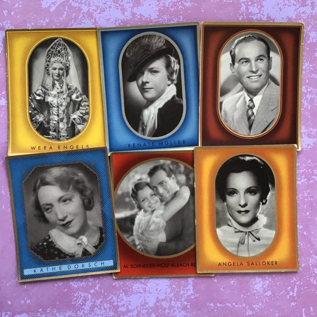 Vintage Film Star Portrait Cards: 1930s Classic Movie Set of 6 - Etsy