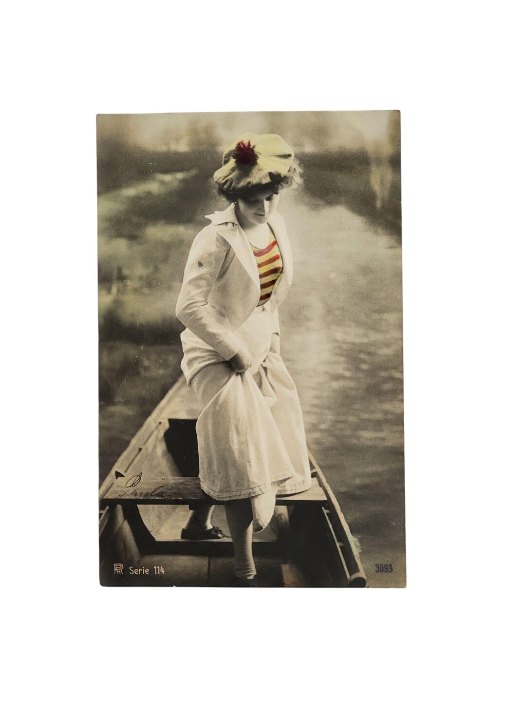 Antique French Postcard – Edwardian Woman in Boating Outfit - Etsy