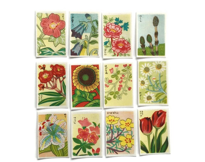 Vintage Japanese Floral Matchbox Labels: Mid-century Ephemera Set - Etsy