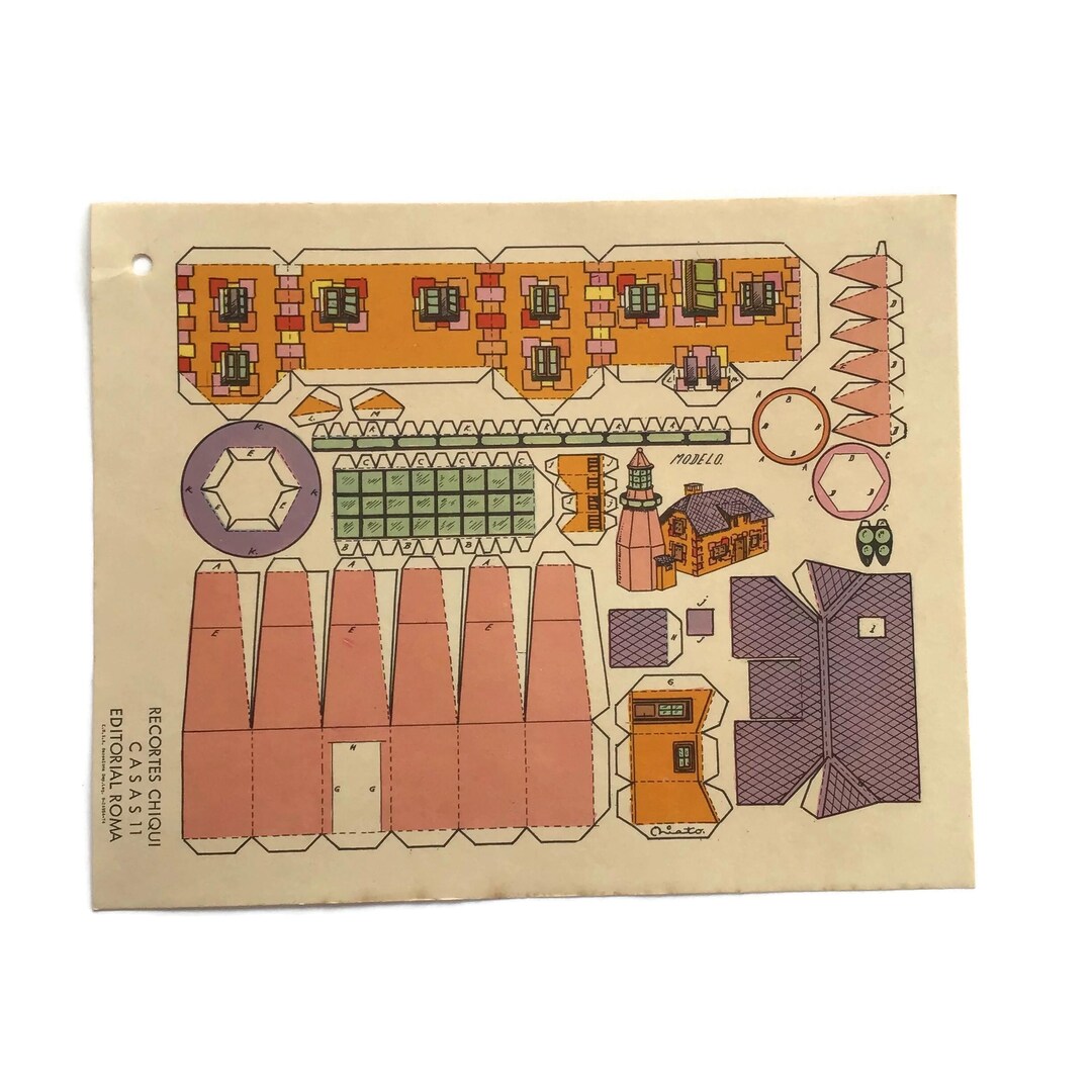 Vintage Spanish Paper Model Sheet — Morella Architectural Cut-out ...