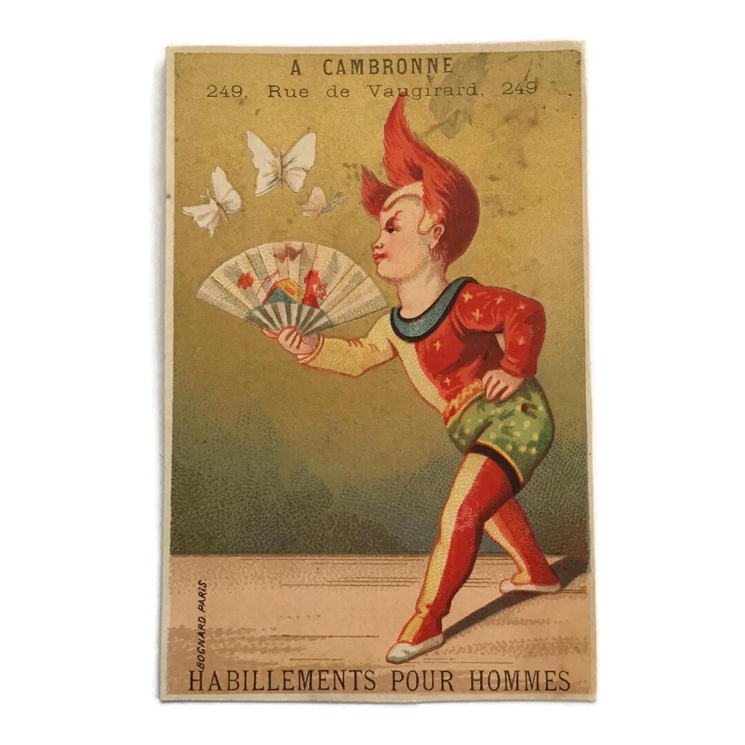 Victorian Clown Trade Card – Antique French Advertising C.1890 - Etsy