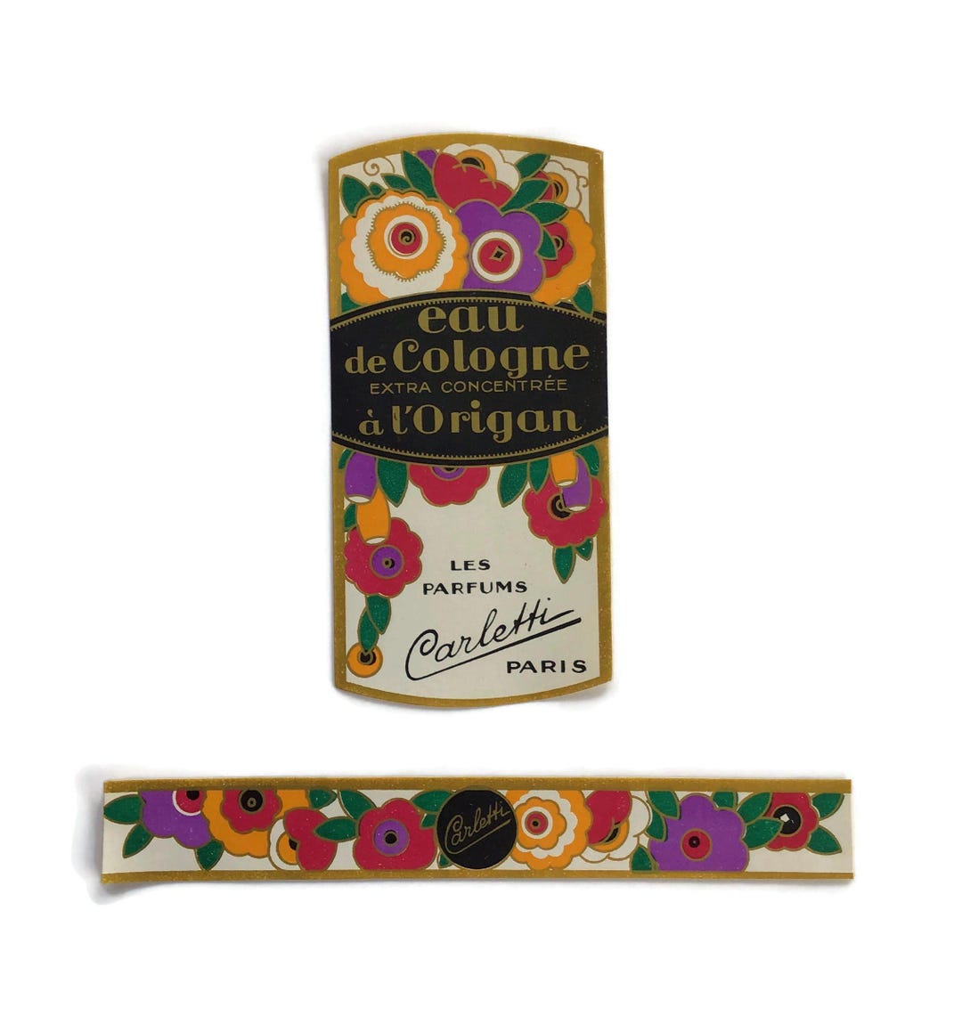 Vintage French Perfume Bottle Labels – Carletti Paris – Art Deco ...