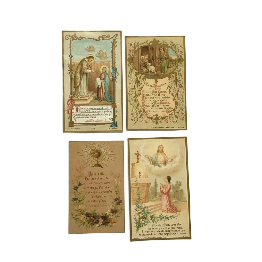 Antique Religious Prints First Communion & Christian Devotional Cards c ...